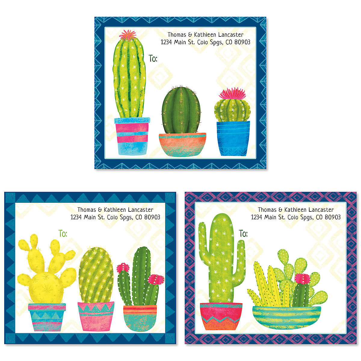 Colorful Cactus Package Labels | Colorful Images