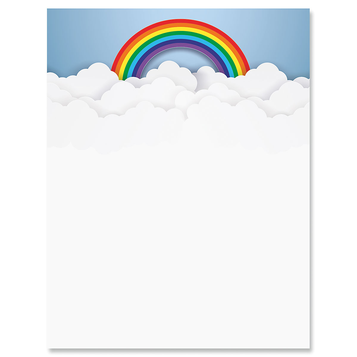 Rainbow in the Clouds Letter Papers | Colorful Images