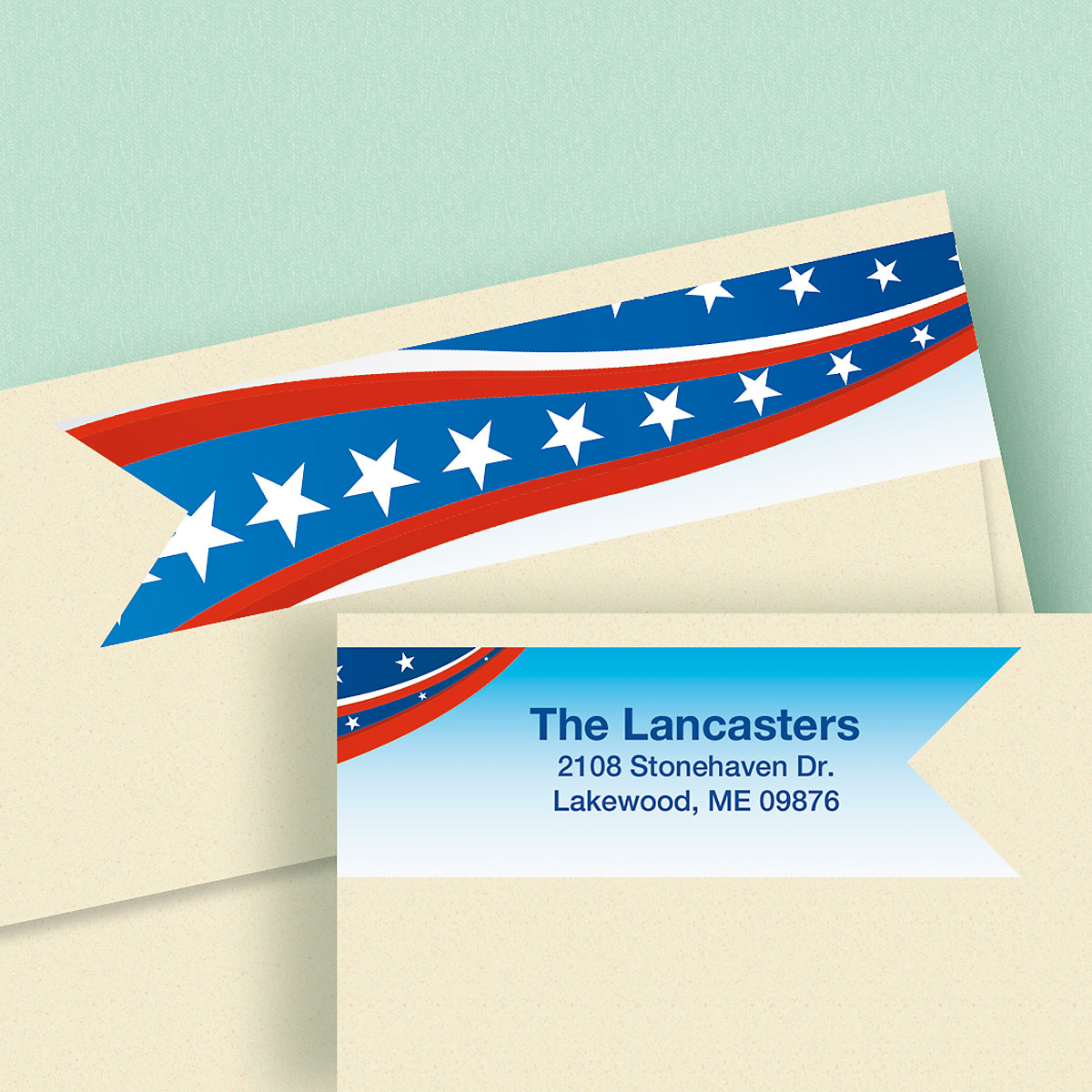 Patriotic Connect Wrap Diecut Address Labels | Colorful Images