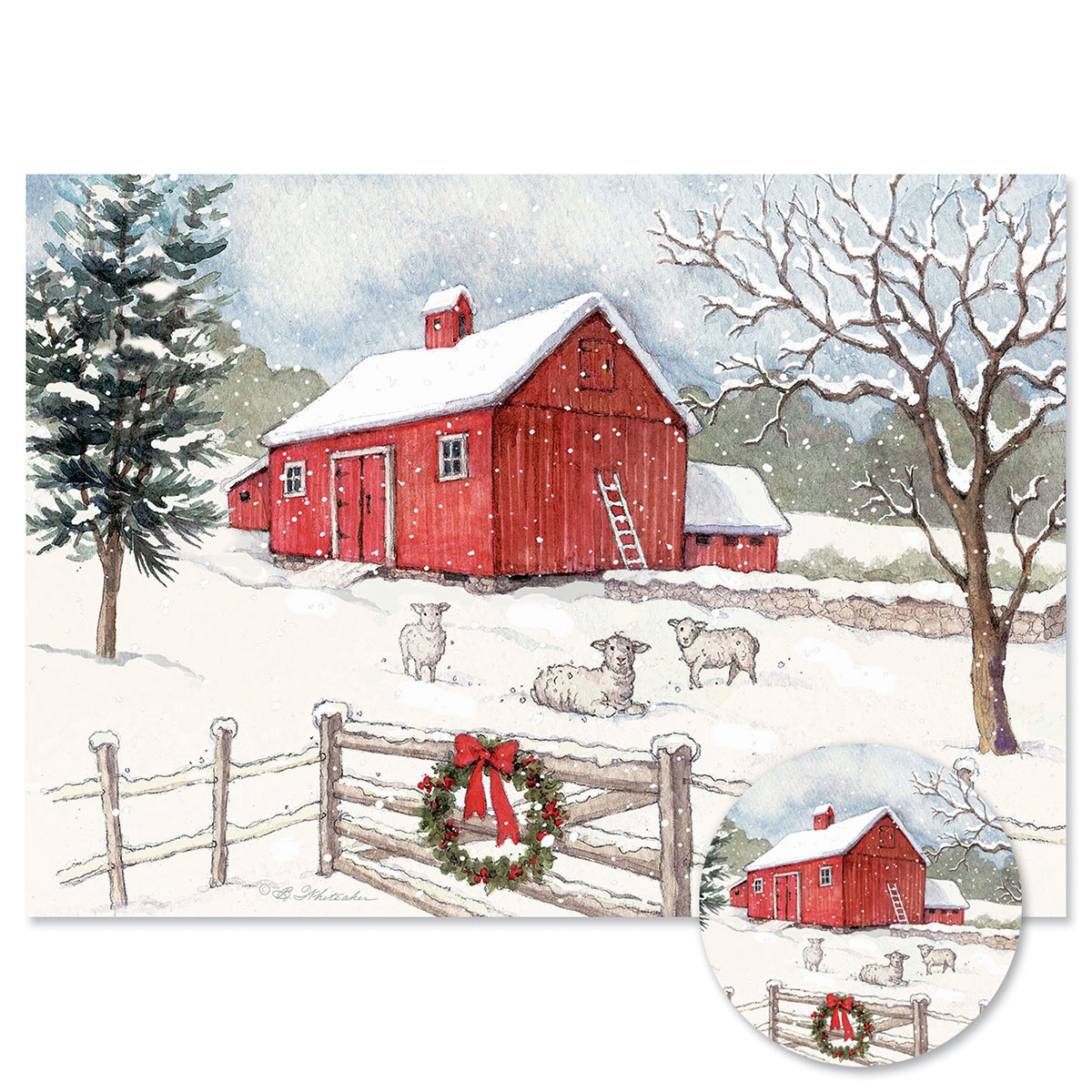 Country Barn Christmas Cards | Colorful Images