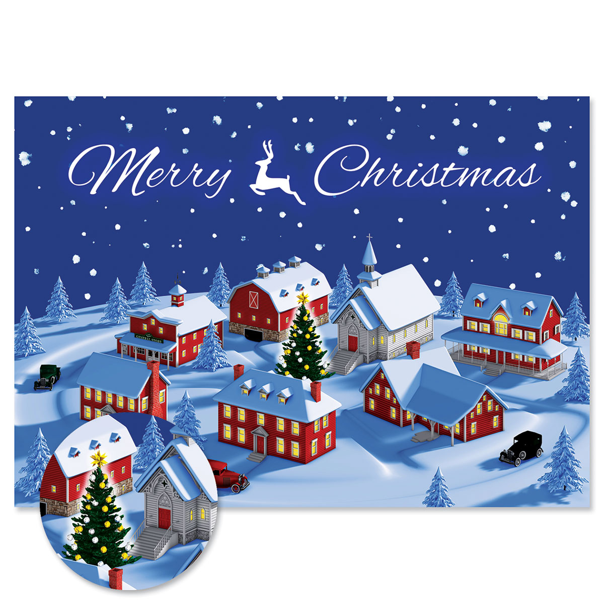 Christmas Town Christmas Cards | Colorful Images