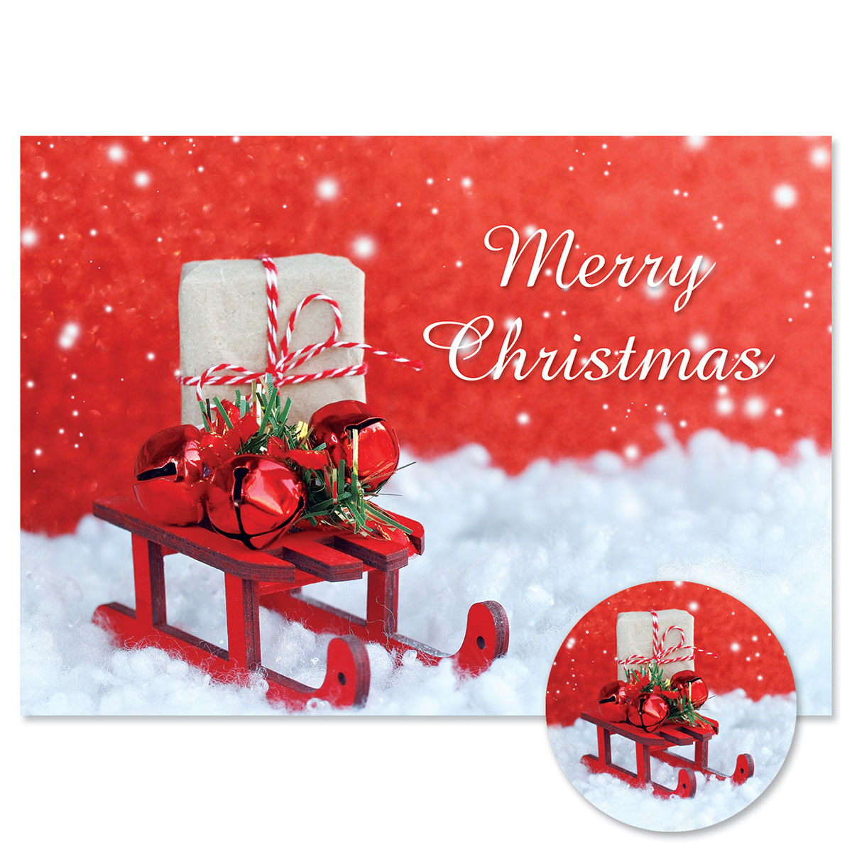 Holiday Sled Christmas Cards | Colorful Images