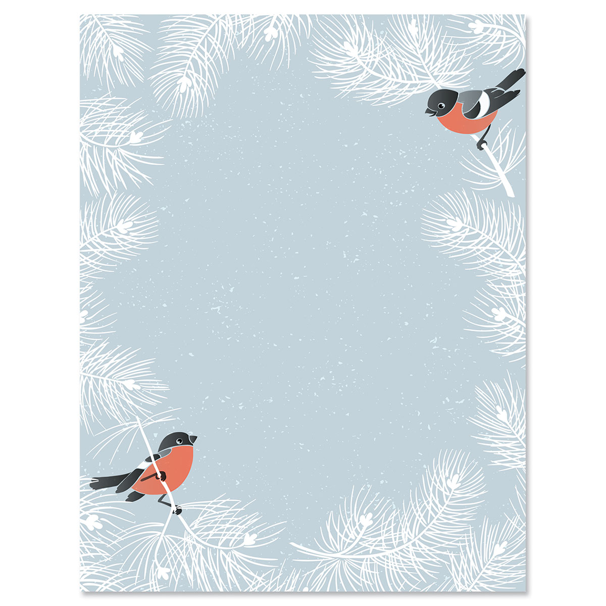 Winter Bird Border Christmas Letter Papers | Colorful Images