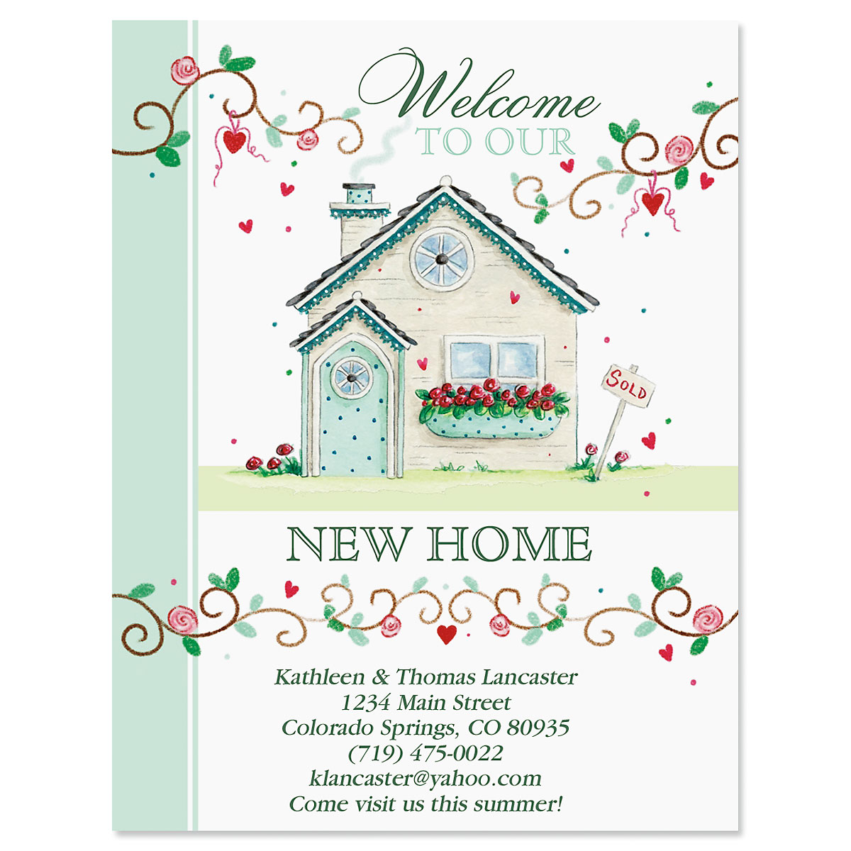 24 Sweet Home New Address Postcards | Colorful Images