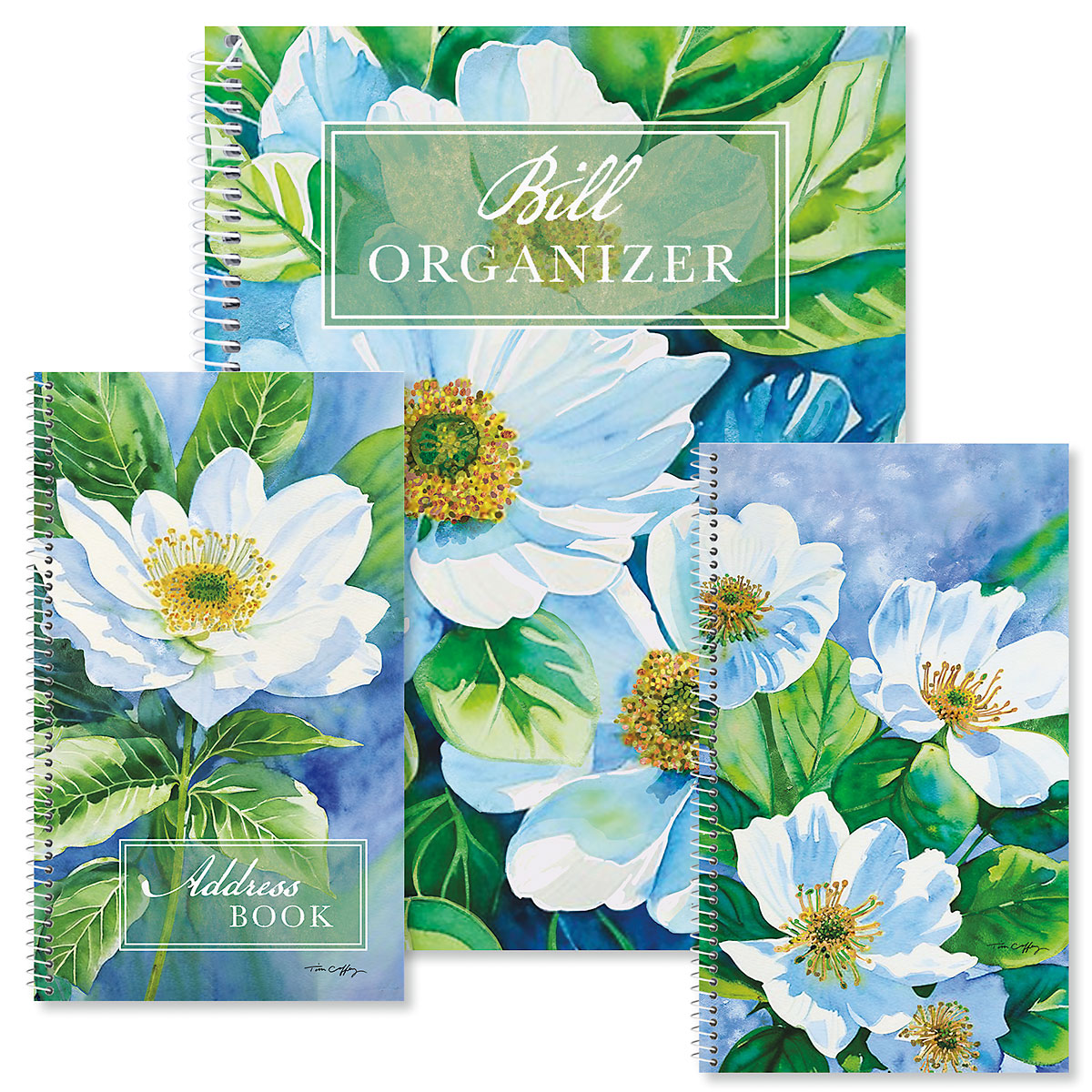 White Flowers Organizer Books | Colorful Images