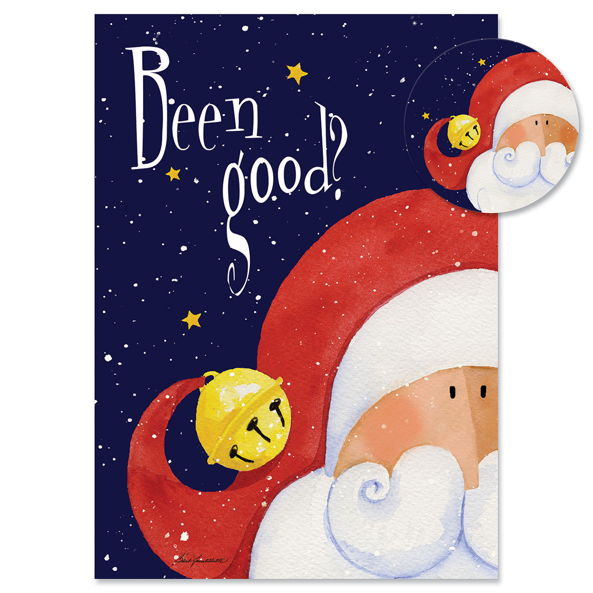 Bell Santa Christmas Cards | Colorful Images