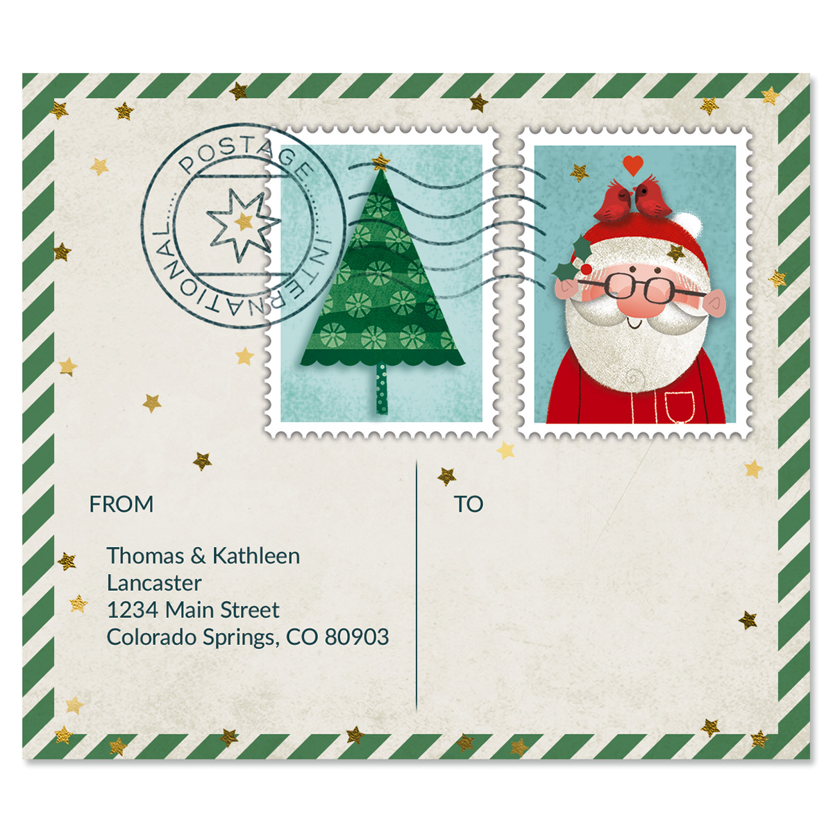 Season's Greetings Package Labels | Colorful Images