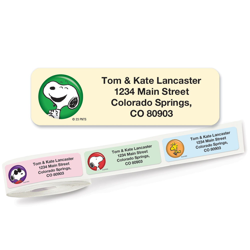 PEANUTS® Snoopy Rolled Address Labels | Colorful Images