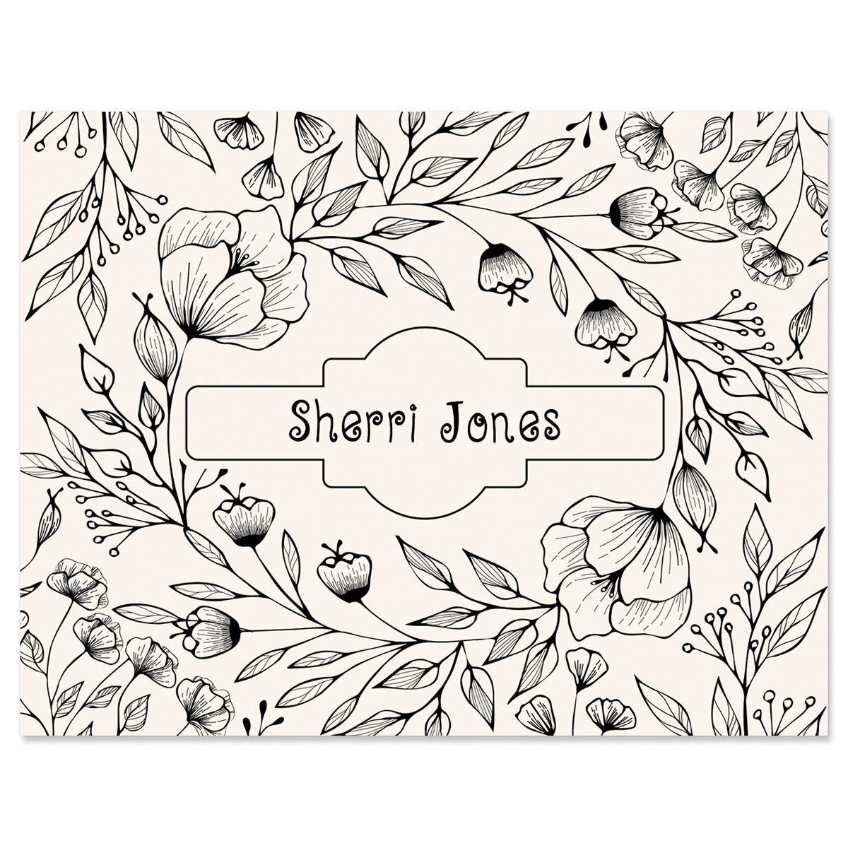 Floral Lines Custom Note Cards | Colorful Images