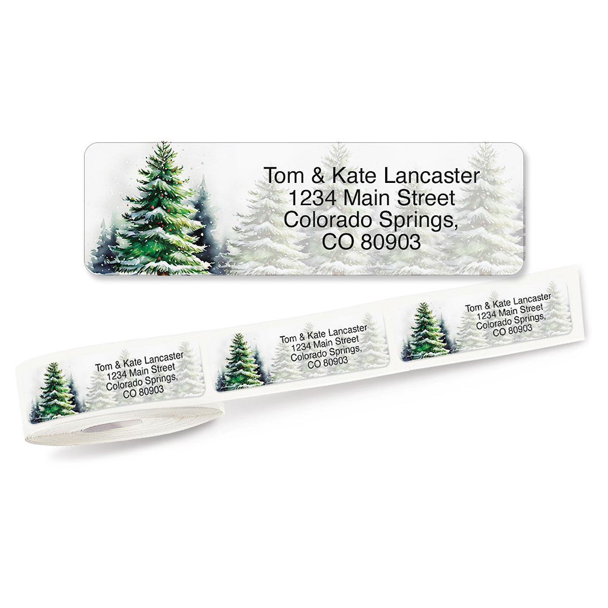 Christmas Lights Rolled Return Address Labels | Colorful Images
