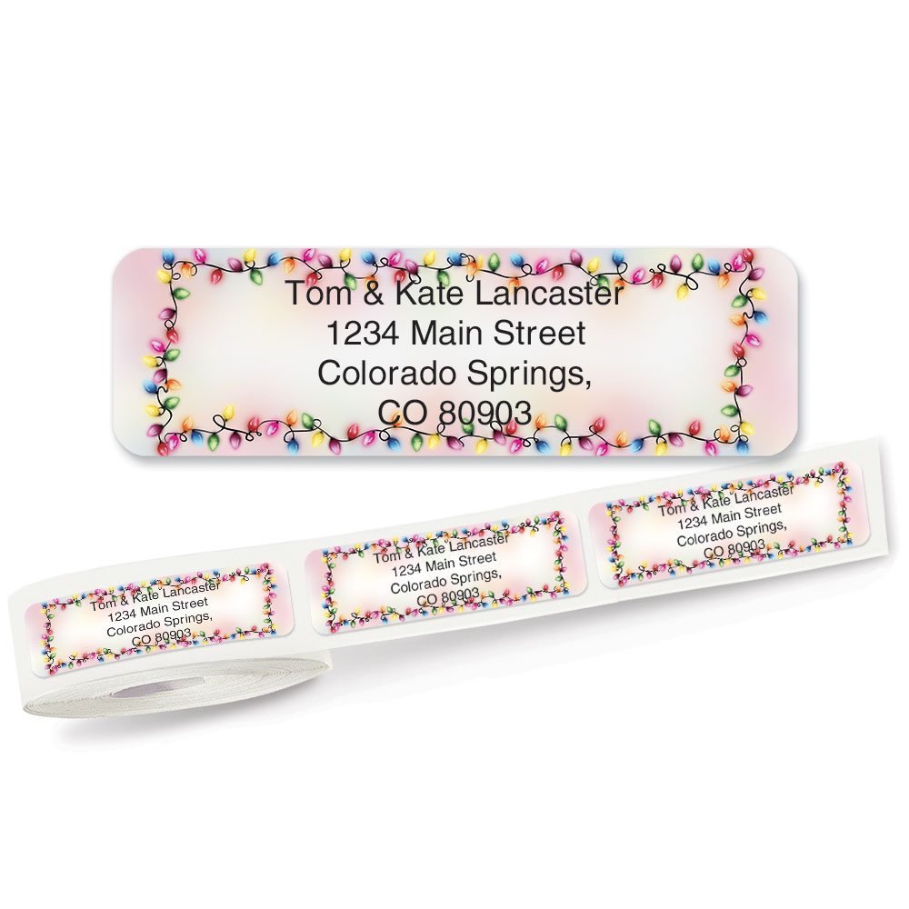 Christmas Glow Rolled Return Address Labels 480765 | Colorful Images