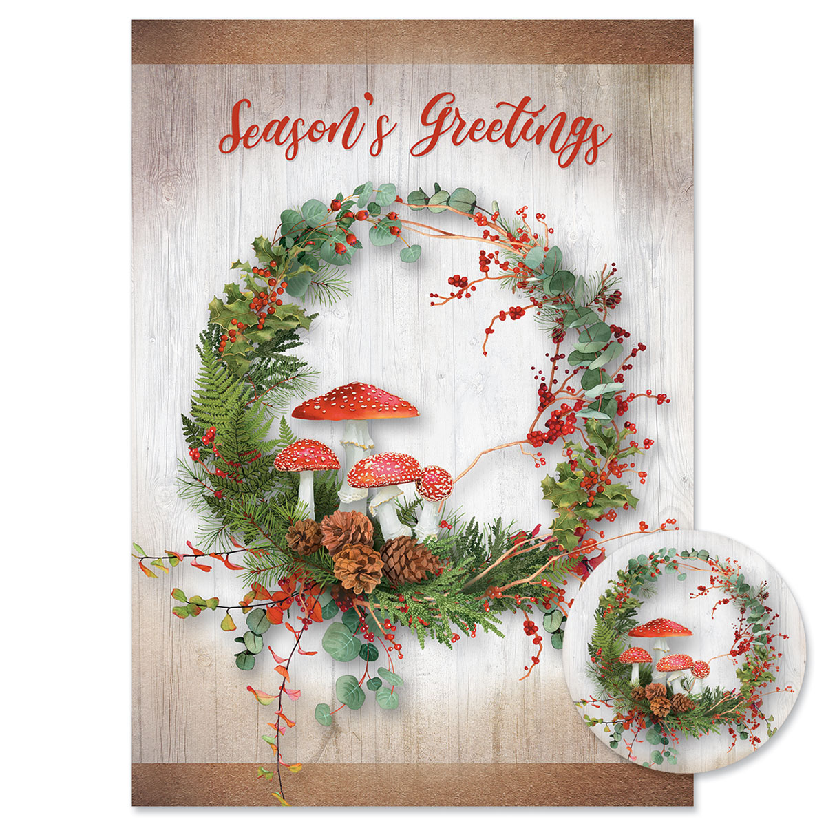 Mushroom Christmas Cards - Personalized | Colorful Images