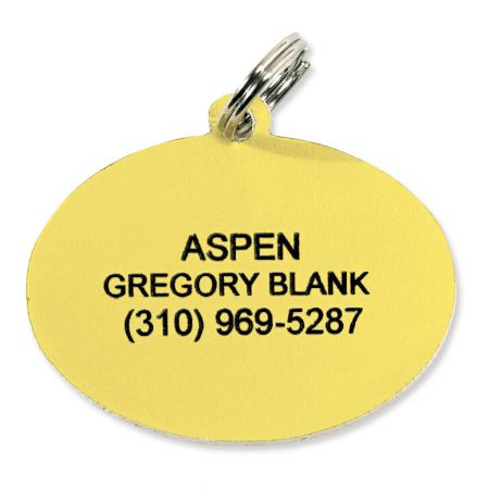 Oval Plastic Personalized Pet Tag-Yellow-130533H | Colorful Images