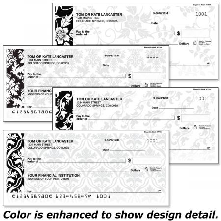 Elegant in Black Personal Checks | Colorful Images