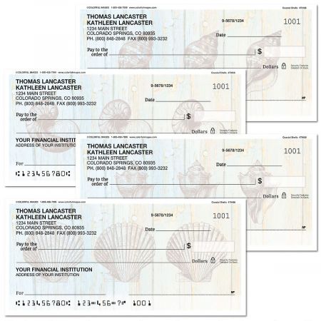 Coastal Shells Personal Checks | Colorful Images