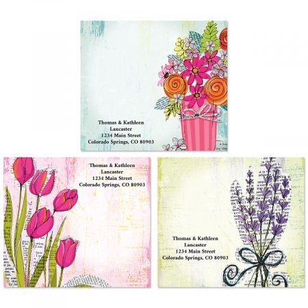 Bouquets Package Labels | Colorful Images