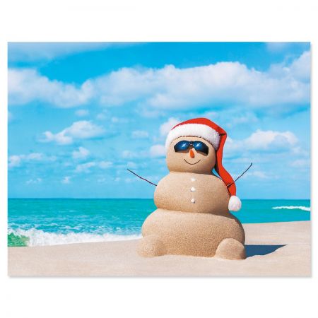 Sandy Snowman Note Card Size Christmas Cards | Colorful Images