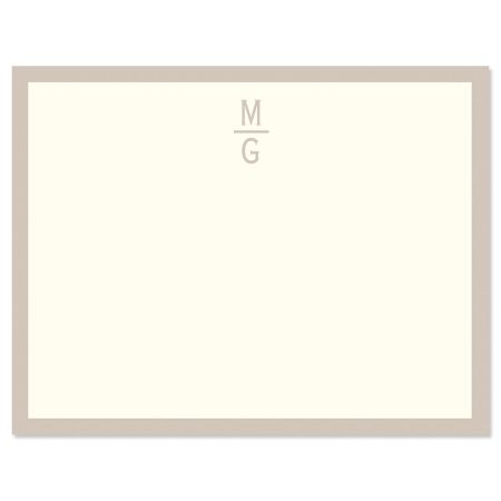 Cream Custom Note Card with Beige Line | Colorful Images