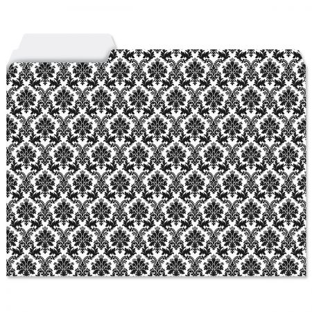 Elegant Black File Folders | Colorful Images