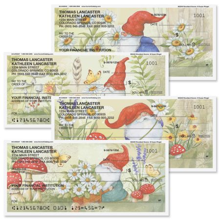 Woodland Gnomes Personal Checks | Colorful Images