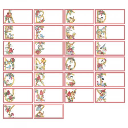 Christmas Initial Border Return Address Labels | Colorful Images