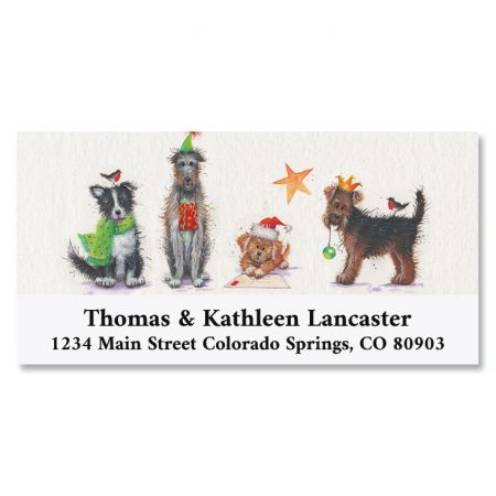Santa Paws Deluxe Return Address Labels | Colorful Images