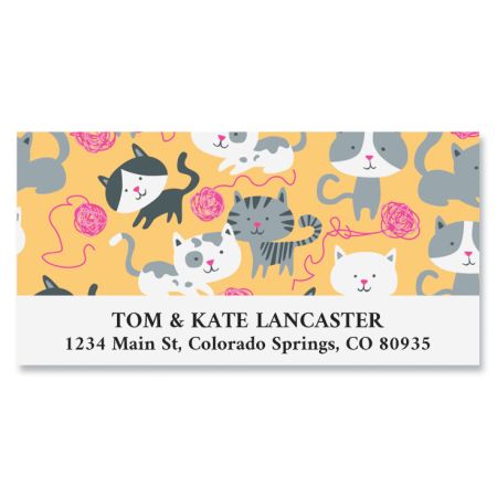 All Over Cats Deluxe Return Address Labels | Colorful Images