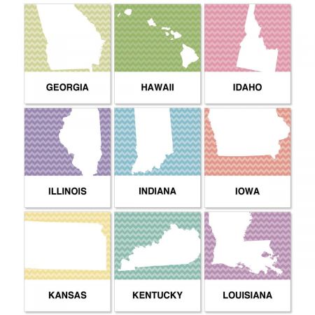 States Select Return Address Labels | Colorful Images