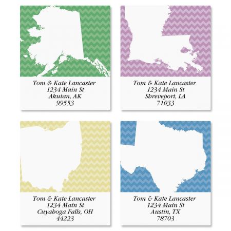 States Select Return Address Labels | Colorful Images