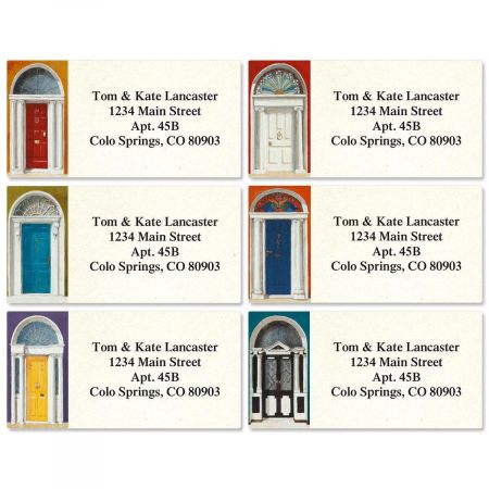 Enter Door Border Return Address Labels | Colorful Images