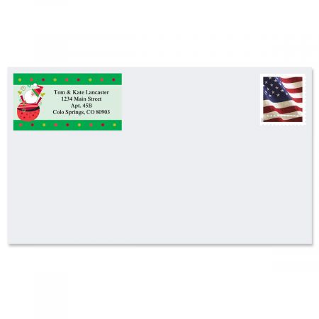 Fun Christmas Border Return Address Labels | Colorful Images