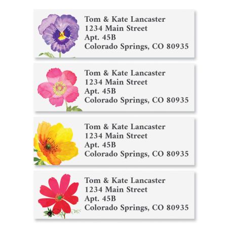 Flower Family Classic Return Address Labels (6 Designs) | Colorful Images