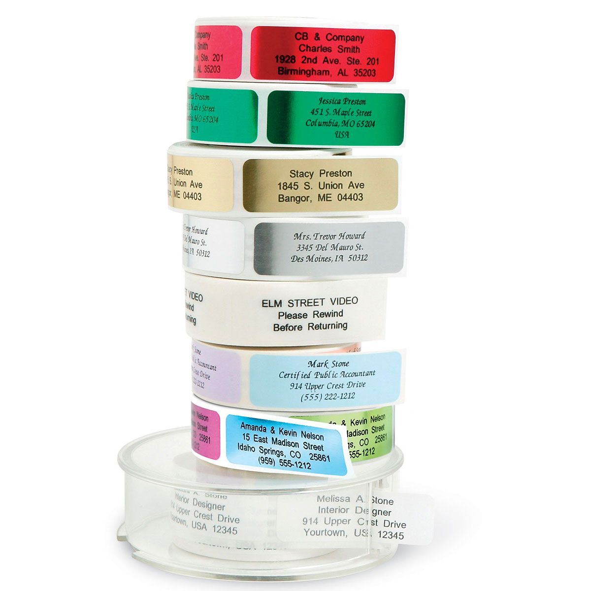 Rolled Return Address Labels With Dispenser Roll Of 250 Colorful 