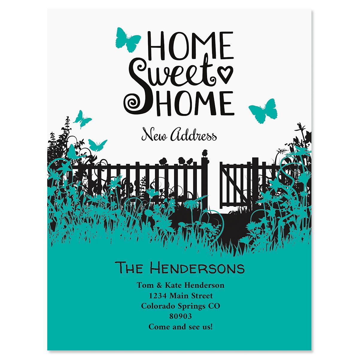 Sweet Home New Address Postcards | Colorful Images