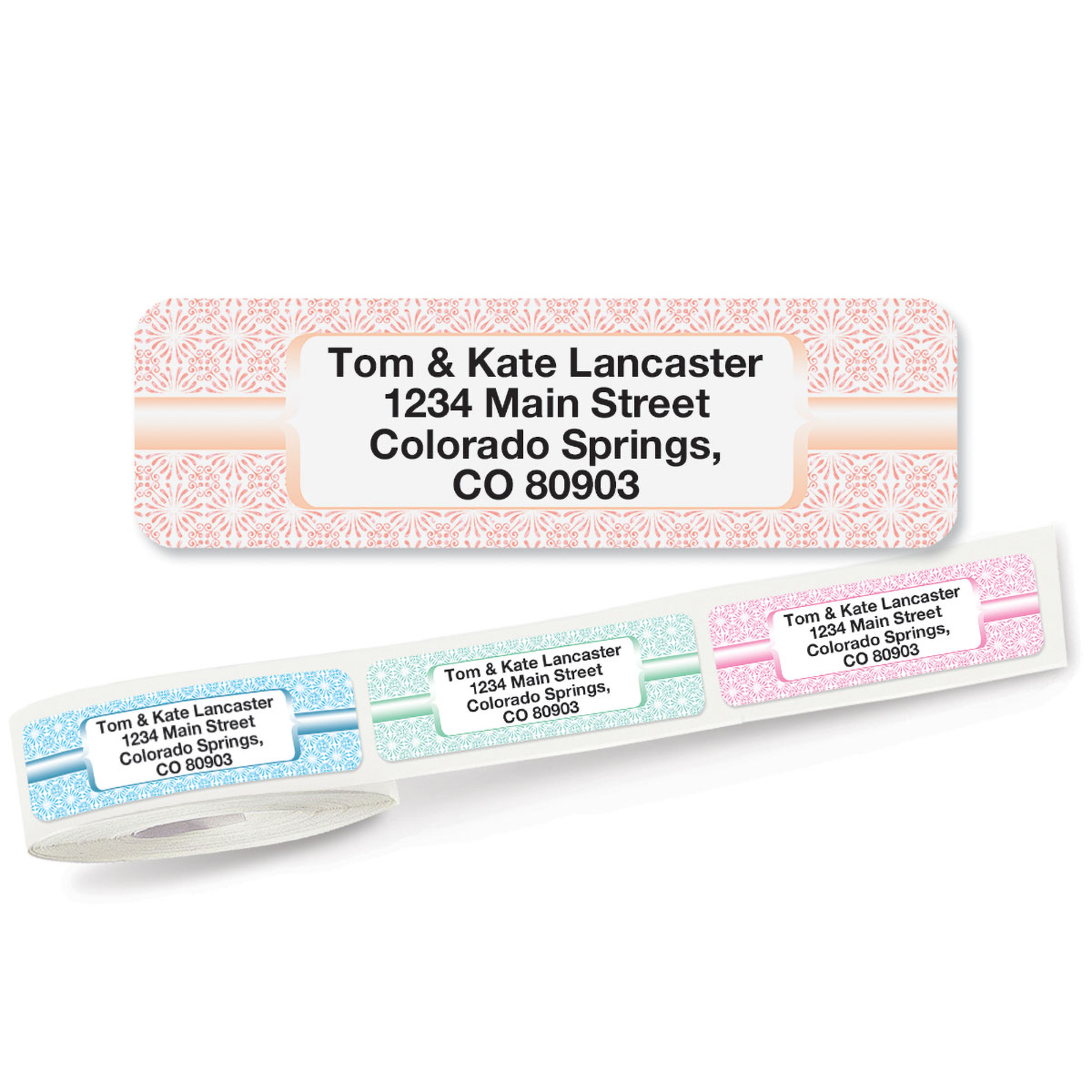 Shabby Chic Rolled Address Labels | Colorful Images