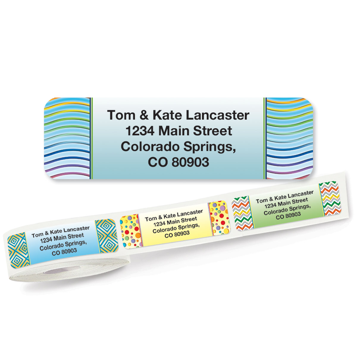 Vivid Rolled Address Labels | Colorful Images