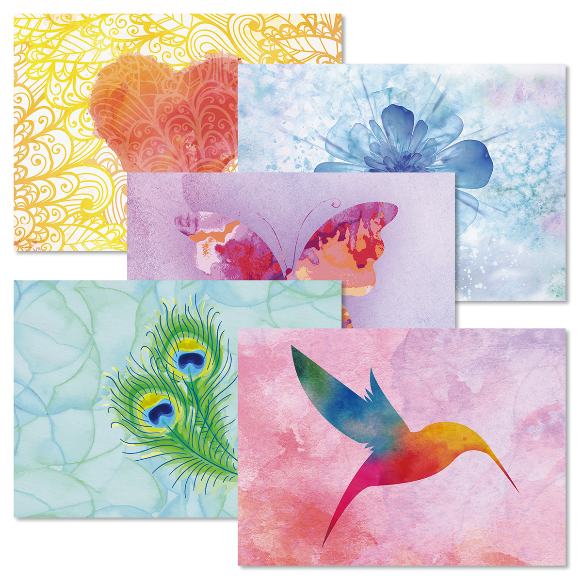 Bright Watercolor Note Cards | Colorful Images