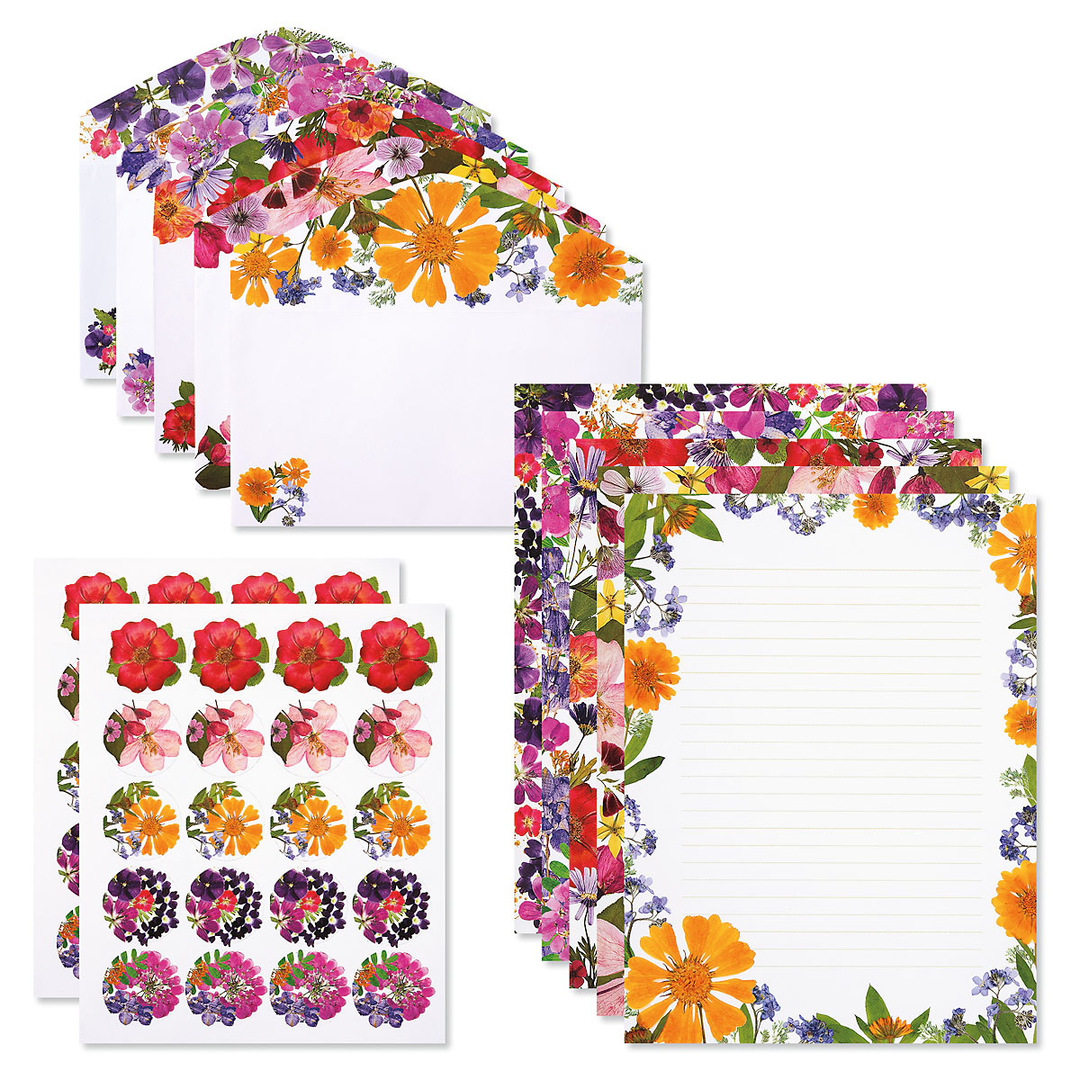 Pressed Flower Stationery Set | Colorful Images