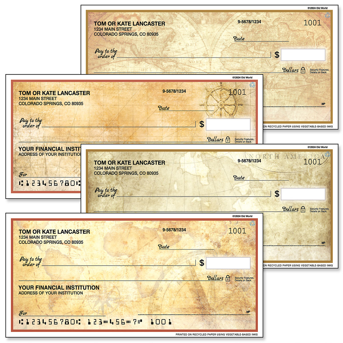 Old World Personal Checks | Colorful Images