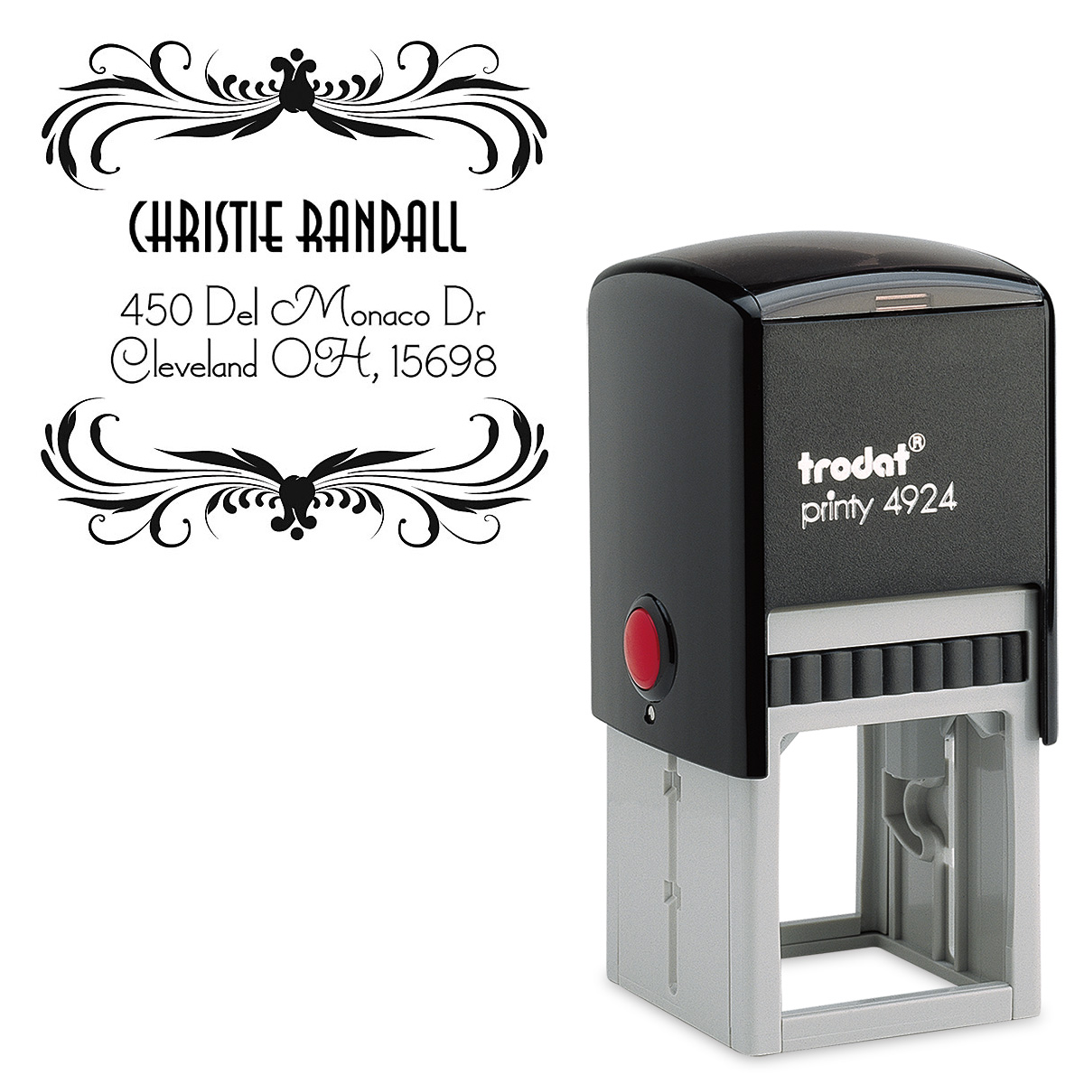 Deco Square Address Stamp | Colorful Images