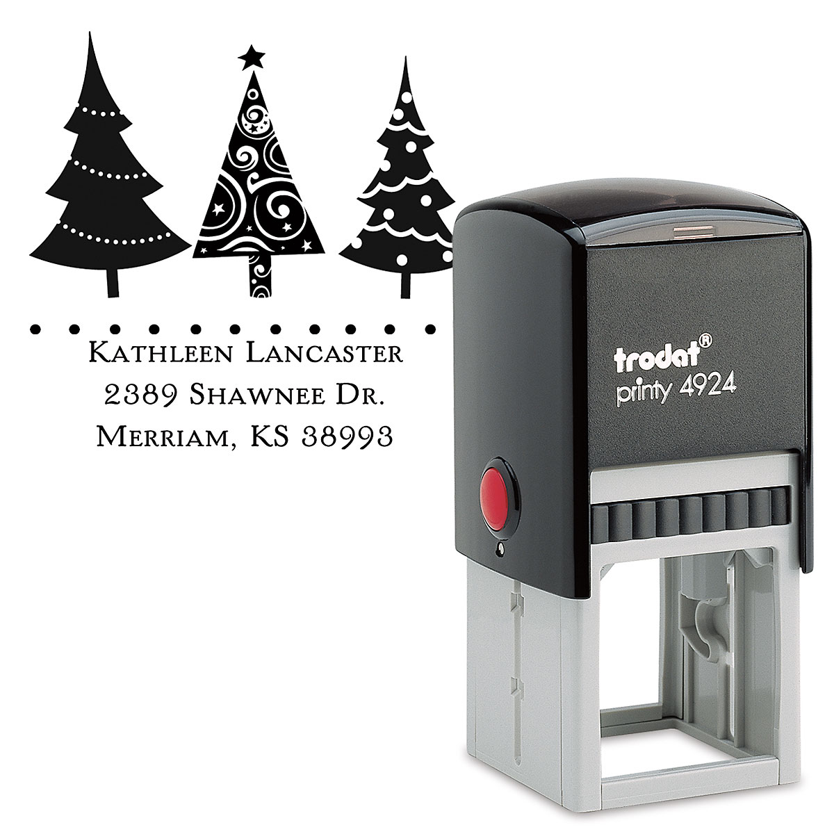 Christmas Trees Square Stamp | Colorful Images