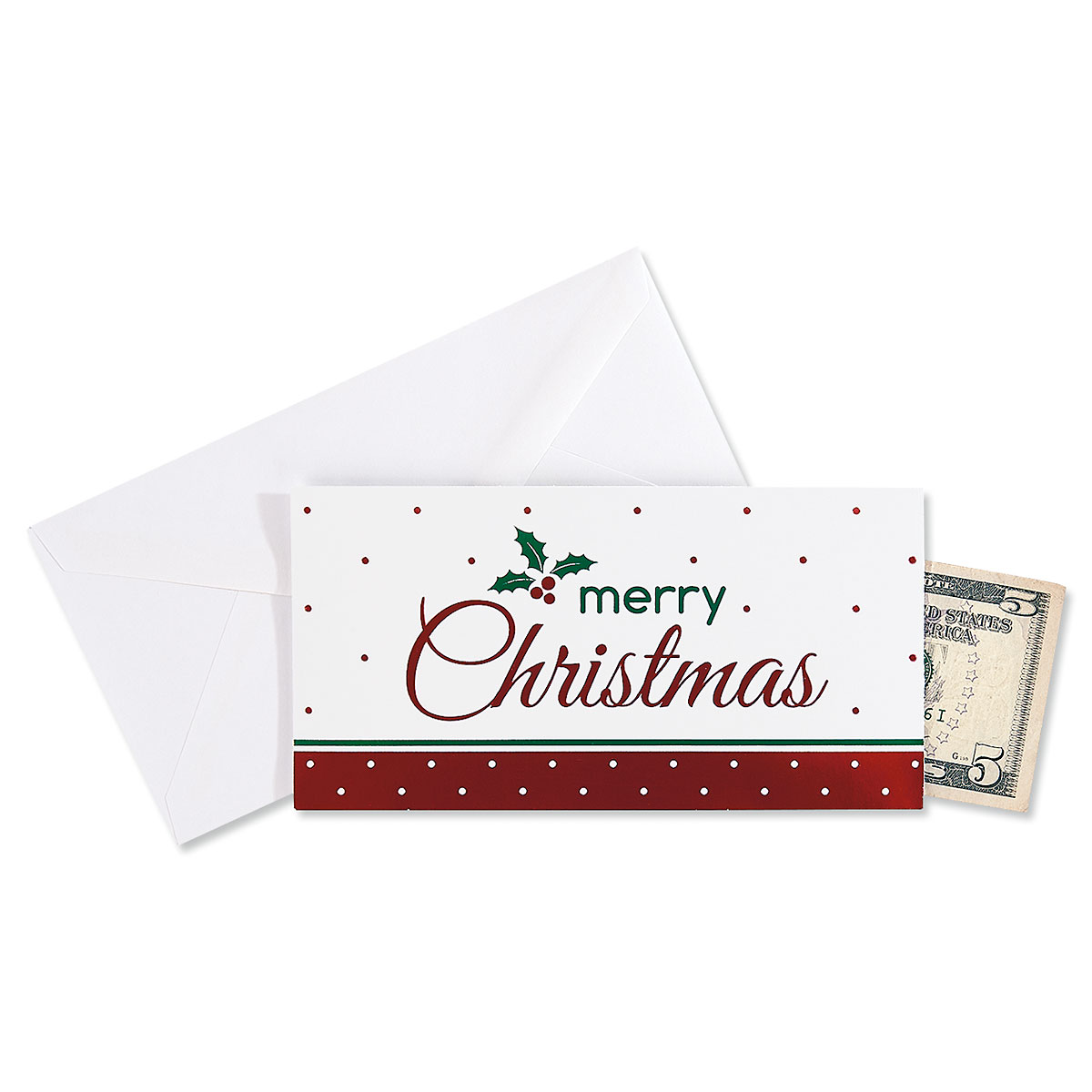 Foil Merry Christmas Cash Card Holders | Colorful Images