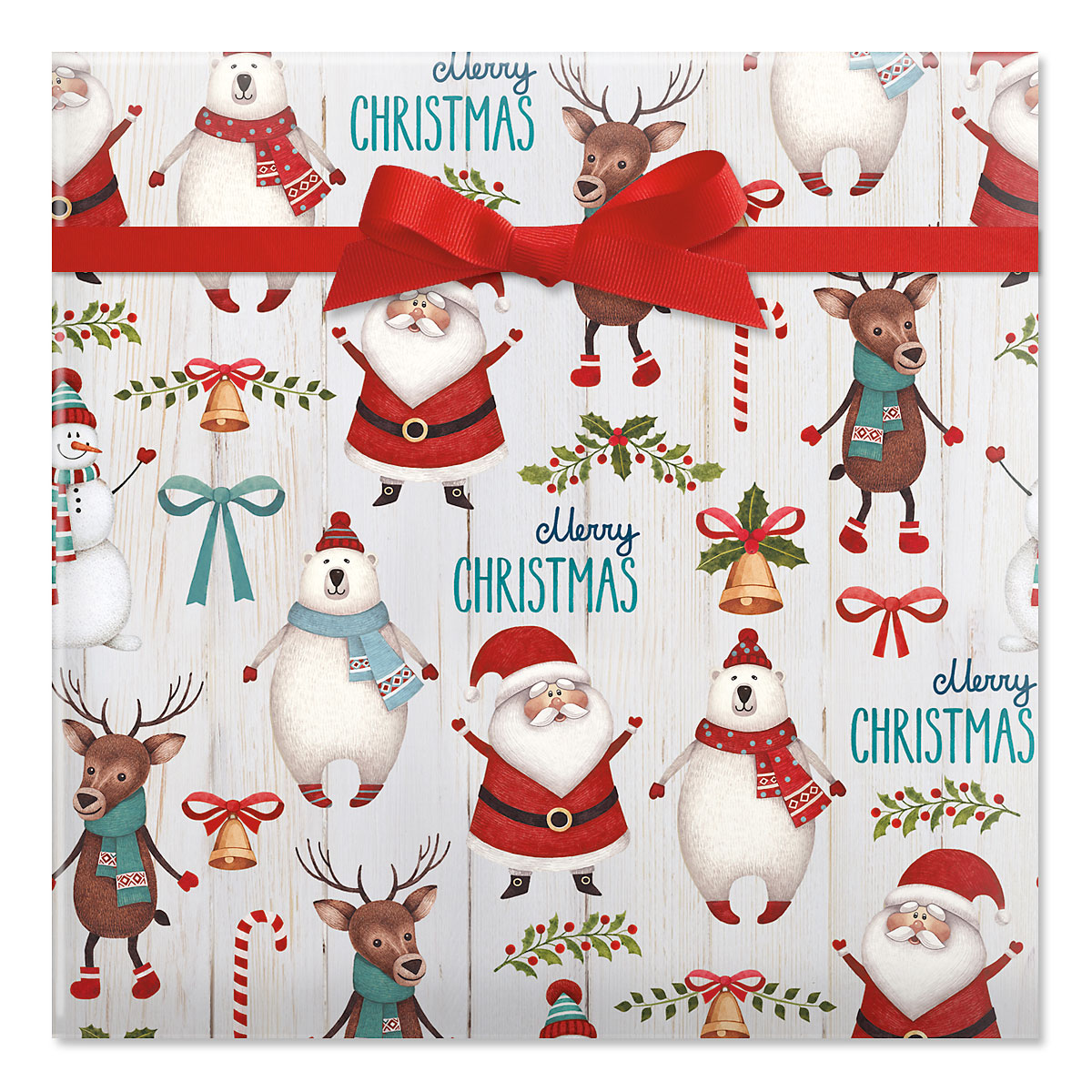 Santa & Friends Jumbo Rolled Gift Wrap | Colorful Images