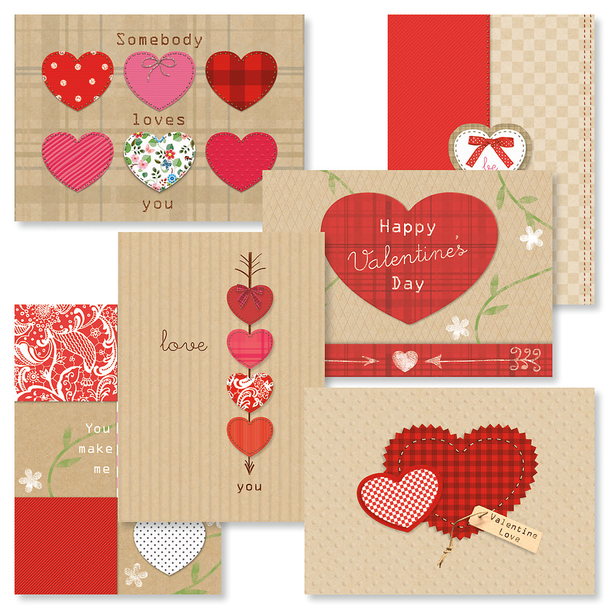 Kraft Heart Valentine's Day Cards Value Pack | Colorful Images