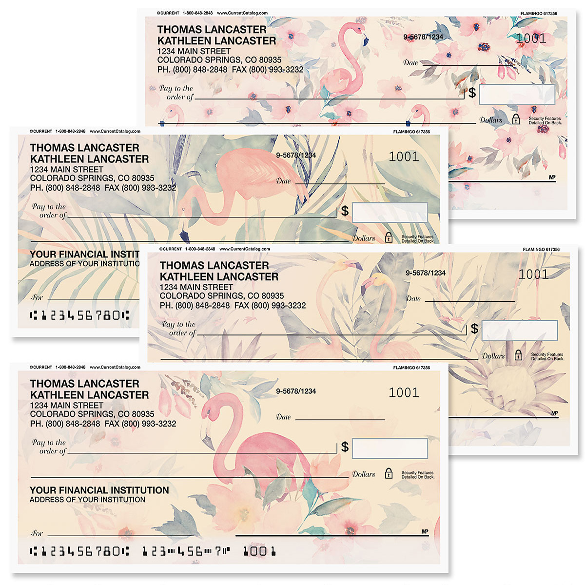 Flamingo Personal Checks | Colorful Images