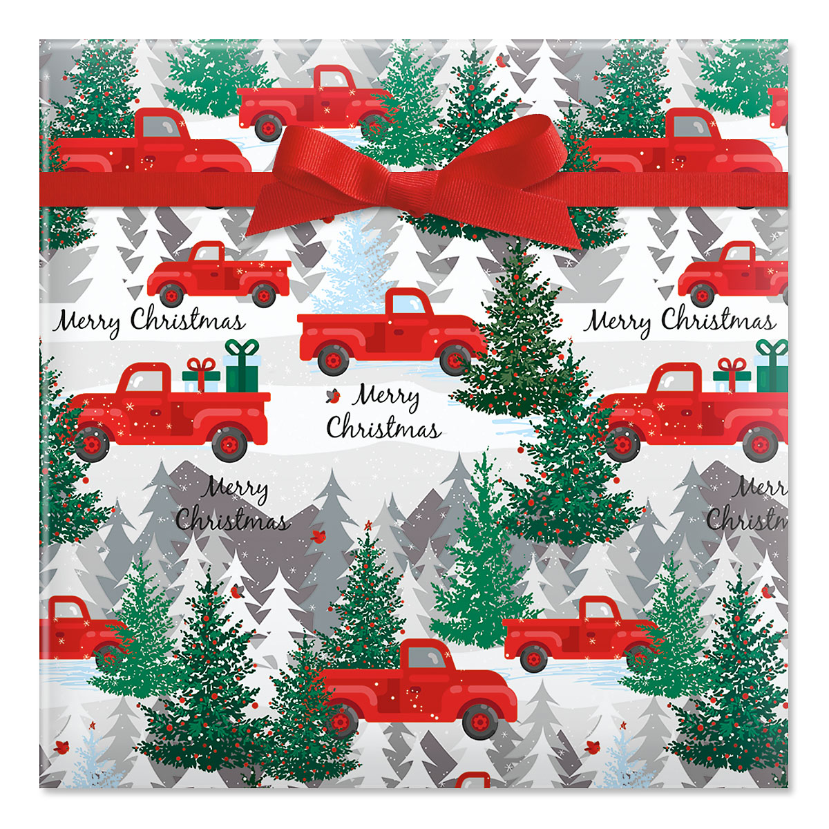 Red Truck Jumbo Rolled Gift Wrap | Colorful Images