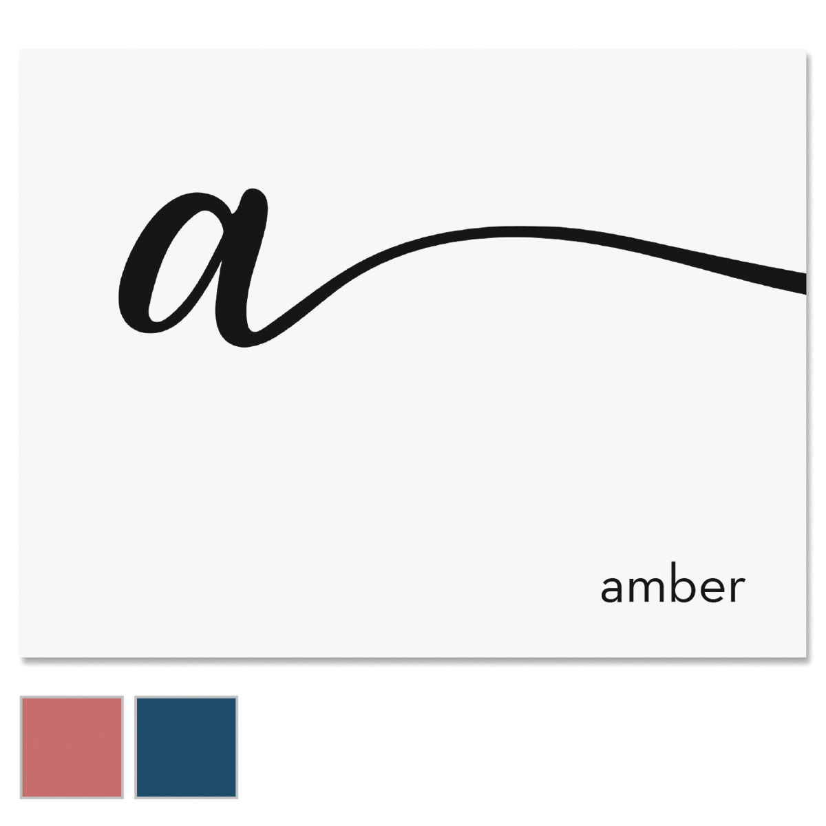 Cursive Initial Custom Note Cards | Colorful Images