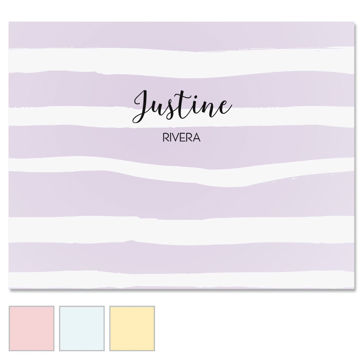Pastel Island Stripes Custom Note Cards | Colorful Images