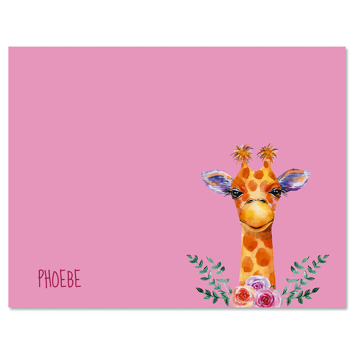 Mini Giraffe Custom Note Cards | Colorful Images