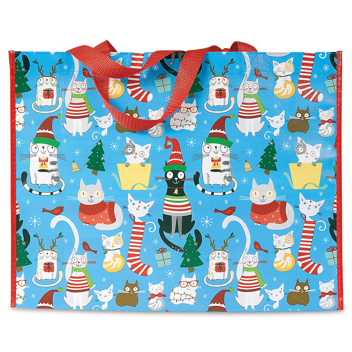 Christmas Cats Large Shopping Bag | Colorful Images